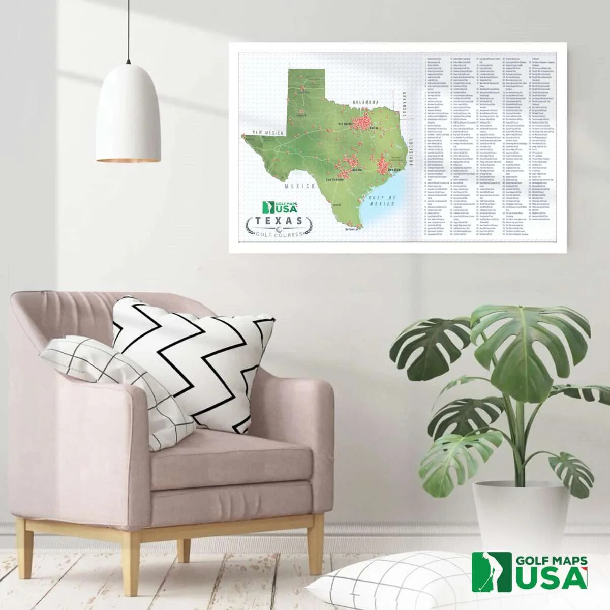 Texas Golf Course Scratch Off Map - Golf Maps USA